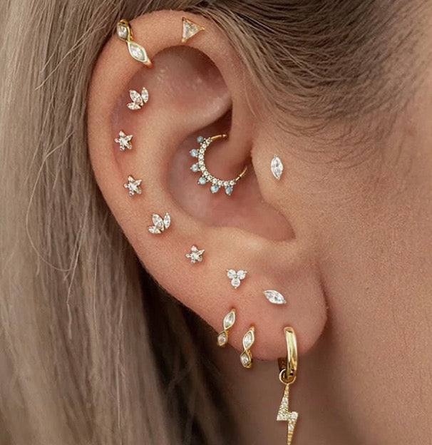 Cartilage ear piercings - photos – Bodylink piercing studio Maidstone.