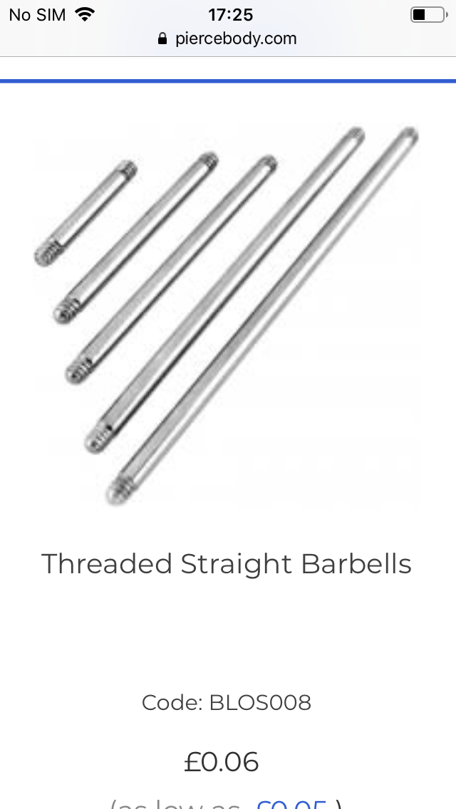 Spare parts – Bodylink piercing studio Maidstone.