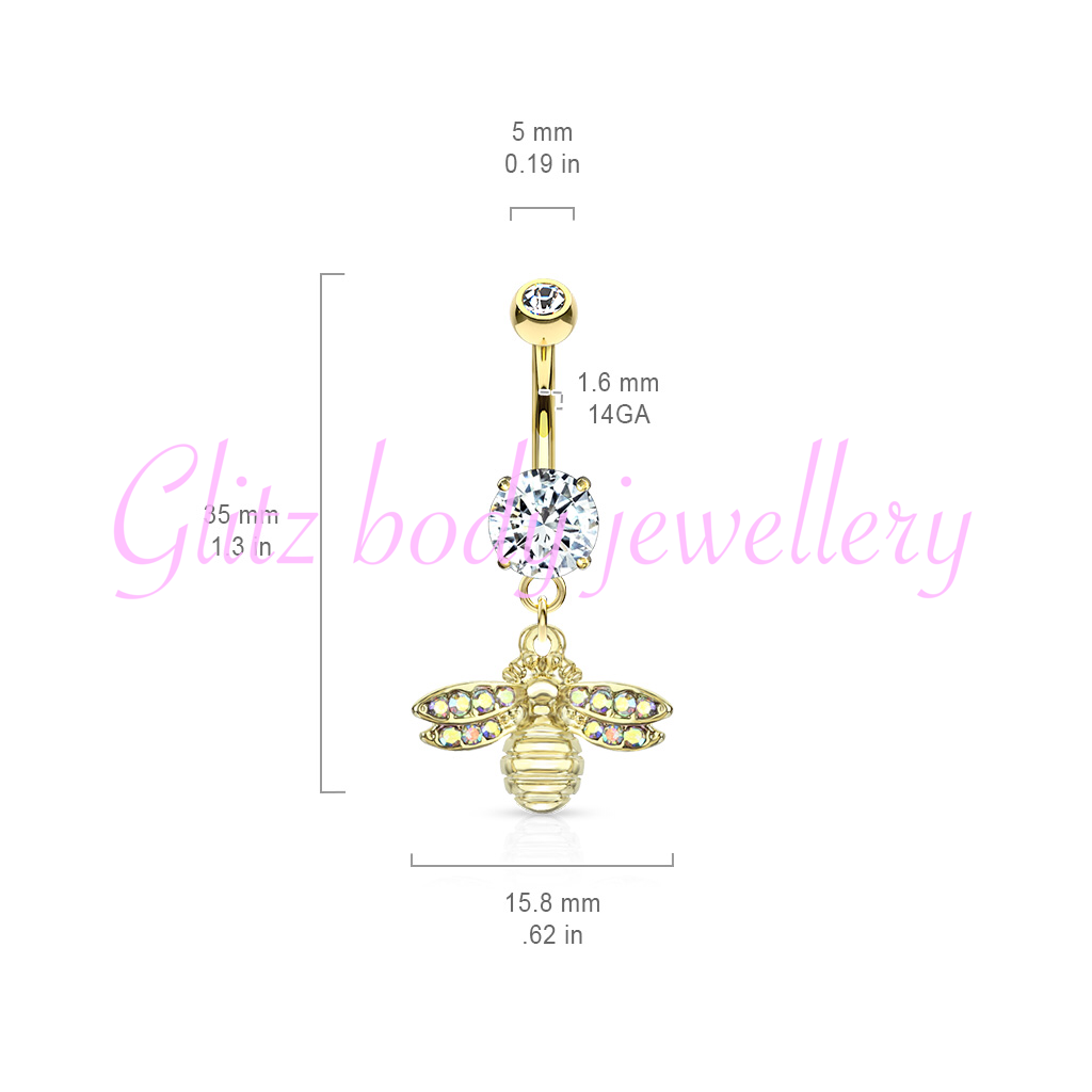 Bee 🐝 belly bar – Bodylink piercing studio Maidstone.